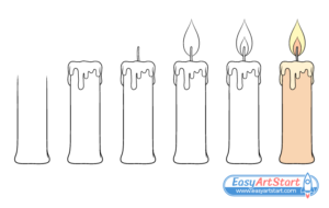 How to Draw a Candle in 6 Steps - EasyArtStart
