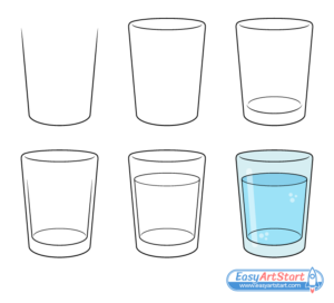 How to Draw a Glass of Water (6 Steps) - EasyArtStart