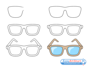 How to Draw Glasses in Six Easy Steps - EasyArtStart