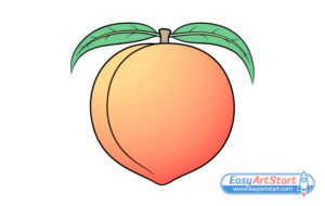 How to Draw a Peach in Six Steps - EasyArtStart