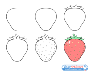 How to Draw a Strawberry Step by Step - EasyArtStart
