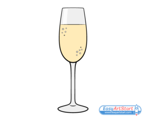 How to Draw a Champagne Glass (5 Simple Steps) - EasyArtStart