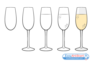 How to Draw a Champagne Glass (5 Simple Steps) - EasyArtStart