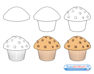 How to Draw a Muffin Step by Step - EasyArtStart