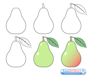 How to Draw a Pear (6 Easy Steps) - EasyArtStart