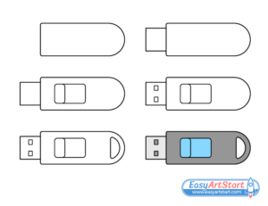 How to Draw a USB Stick (6 Easy Steps) - EasyArtStart