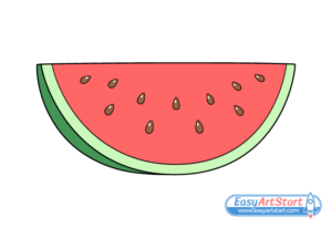 How to Draw a Watermelon Slice (6 Steps) - EasyArtStart