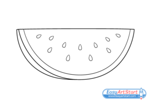 How to Draw a Watermelon Slice (6 Steps) - EasyArtStart