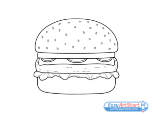 How to Draw a Burger in 12 Steps - EasyArtStart
