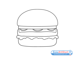 How to Draw a Burger in 12 Steps - EasyArtStart