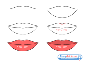 How to Draw Beautiful Lips in 6 Easy Steps - EasyArtStart