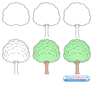 How to Draw a Tree (Simple 6 Step Guide) - EasyArtStart